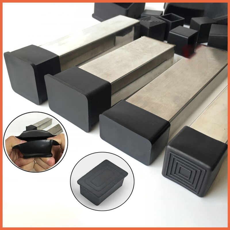 Square/Rectangle Rubber Chair Ferrule AntiScratch Floor Protector Table ...