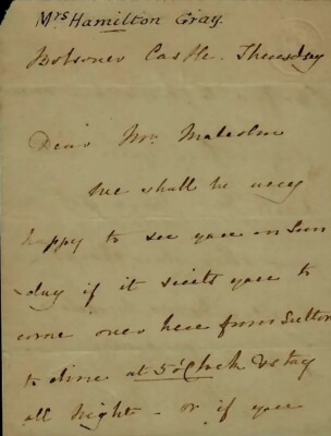 RARE! “19th Century Scottish Historian” Elizabeth Gray Hand Written ...