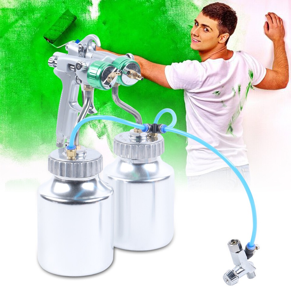 Handheld Automatic Polyurethane Spray Gun Foam Sprayer Double Head+2*1L ...
