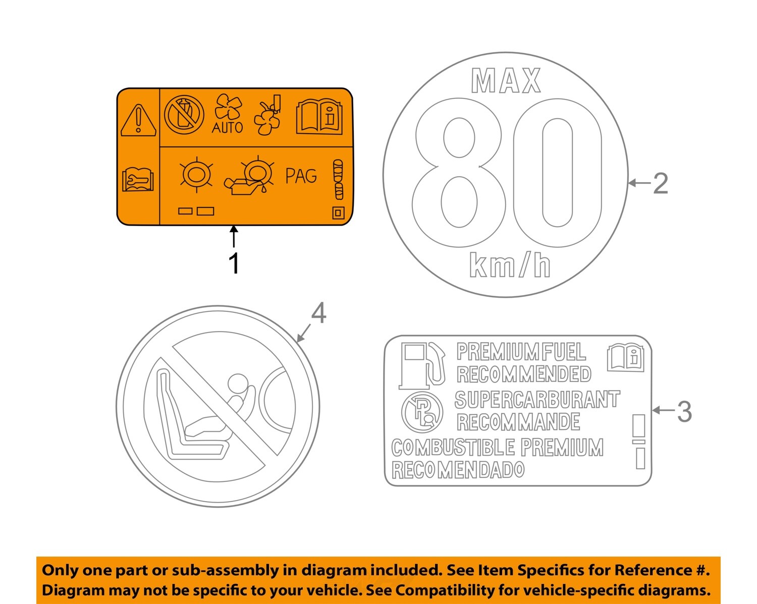 GM OEM 16-19 Cascada Information Labels Labels-Fan Label 13354566 | eBay