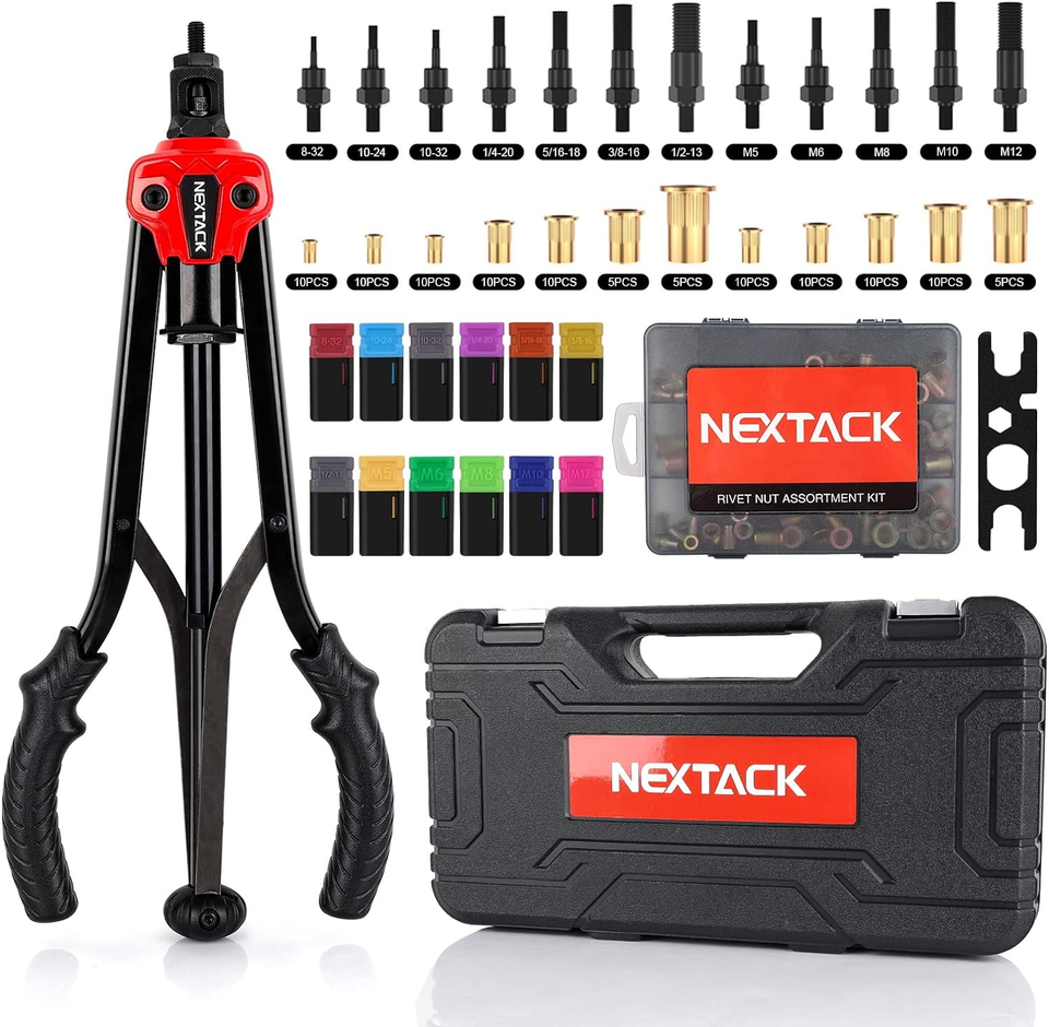 Rivet Nut Gun Tool Kit Nut Setter Auto Release Rivnut Threaded Riveter ...