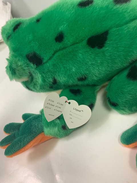 Ty Classic 2004 Lilypad 10 Inch Green Frog Both Tags Collectible Toad ...