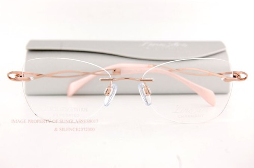 New CHARMANT Eyeglass Frames Titanium Line Art XL 2147 RG Rose Gold For ...
