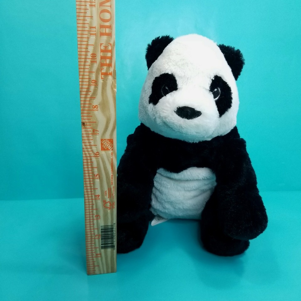 Ikea Panda Bear Plush Kramig Black White 12" Long Stuffed Animal Soft ...