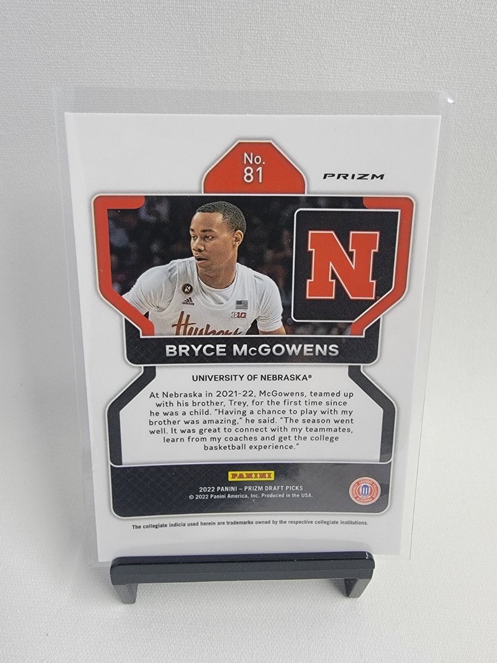 BRYCE MCGOWENS 2022-23 Panini Prizm Draft Picks Hyper Prizm #81 ...