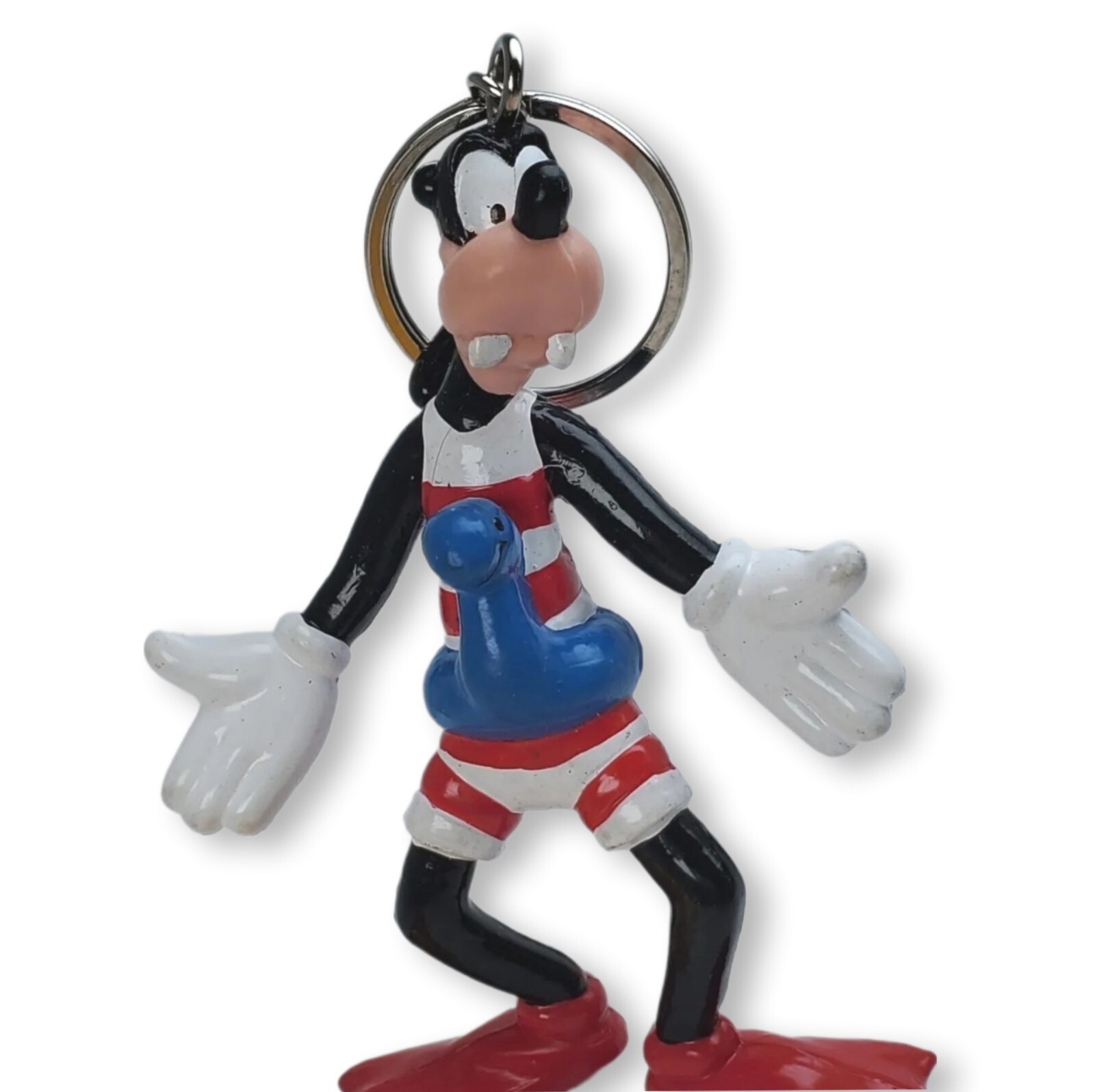 Vintage Disney GOOFY Keychain 4" Swimming Striped Swim Trunks Pool ...