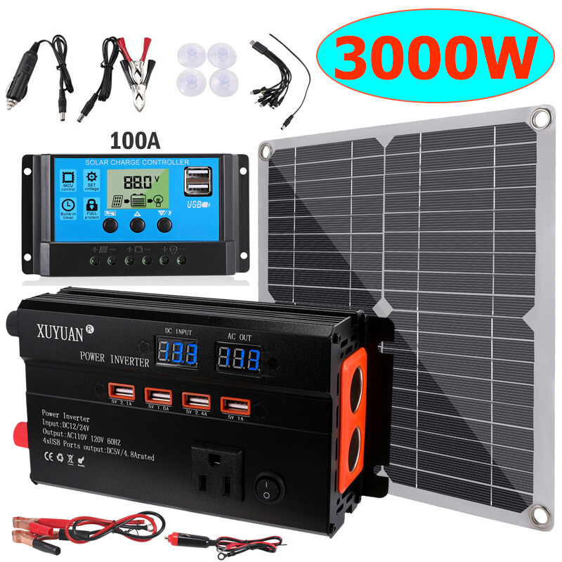 6000W Solar Panel Kit with Battery and Inverter 110V Off Grid For Home ...