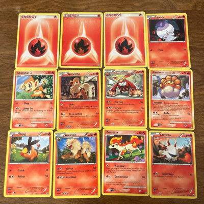 Pokemon Fire Type Card Lot (12 Cards) | eBay