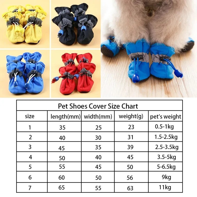 4PCS Small Dog Shoes Waterproof Hiking Boots Puppy Slippers for Small ...