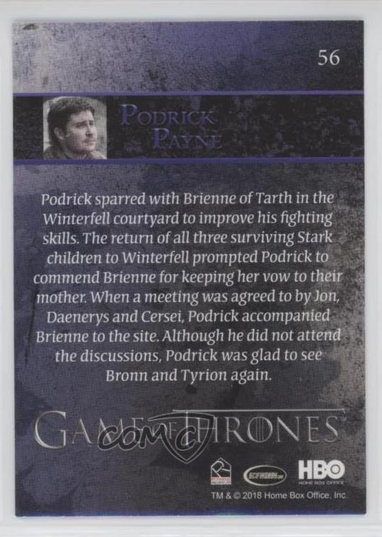 2018 Rittenhouse Game of Thrones Season 7 Podrick Payne #56 g7i | eBay
