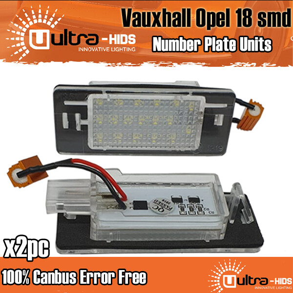 2 x 18 LED License Number Plate Light Units Vauxhall Opel Vectra C MK2 ...