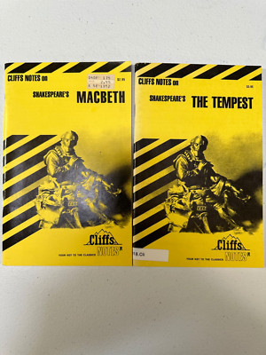 Cliff notes: Shakespeare Lot: Macbeth and Tempest | eBay