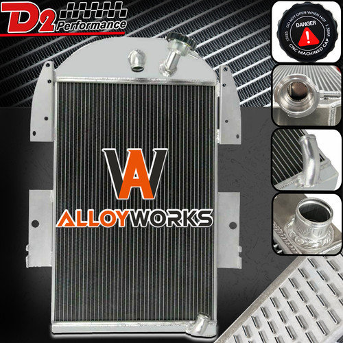 4 Row Aluminum Radiator For 1934 1935 36 Chevy Truck Pickup L6 V8 ...