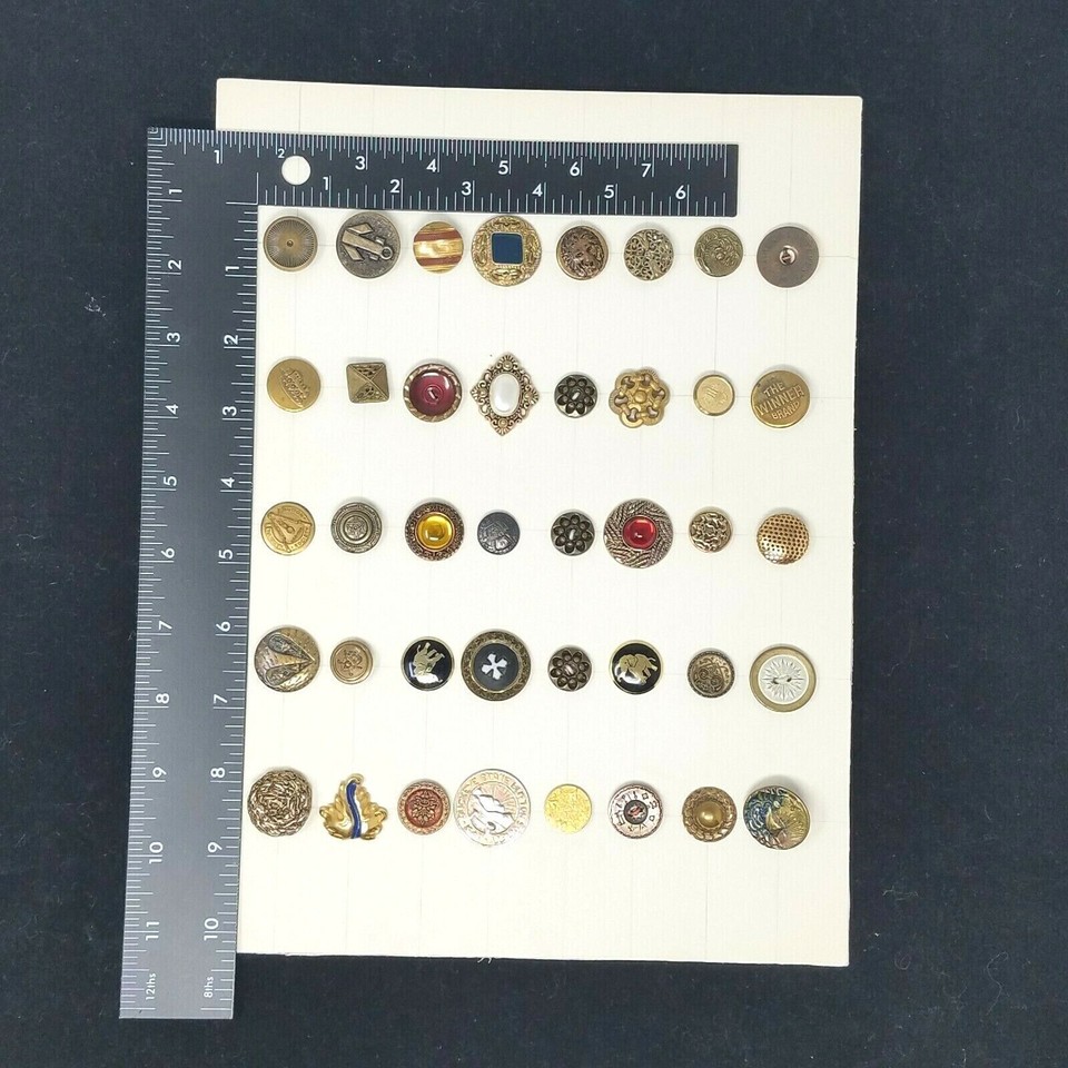 Lot Of 40 Antique Estate Button Collectors Victorian Jewel Art Glass ...