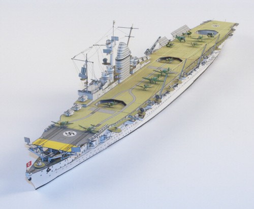 1:400 Scale German Aircraft Carrier Graf Zeppelin Handcraft Paper Model ...