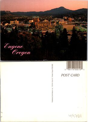Eugene City Skyline Lights Sunset Oregon OR Postcard Unused 49701 | eBay
