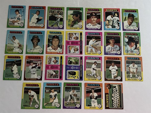 1975 Topps SAN FRANCISCO GIANTS Complete TEAM Set MURCER Speier KINGMAN ...