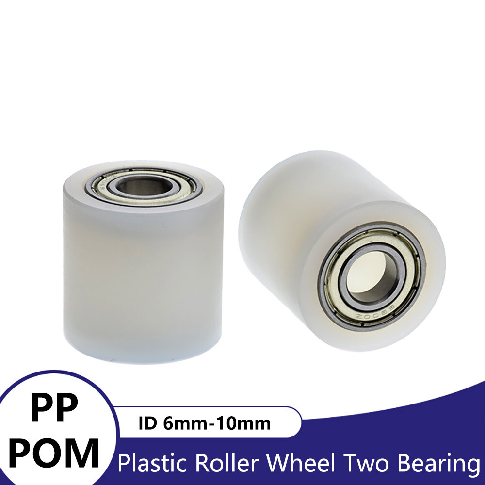 6-10mm PP/POM Plastic Roller Wheel Two Bearing CNC Guiding Wheel Flat ...