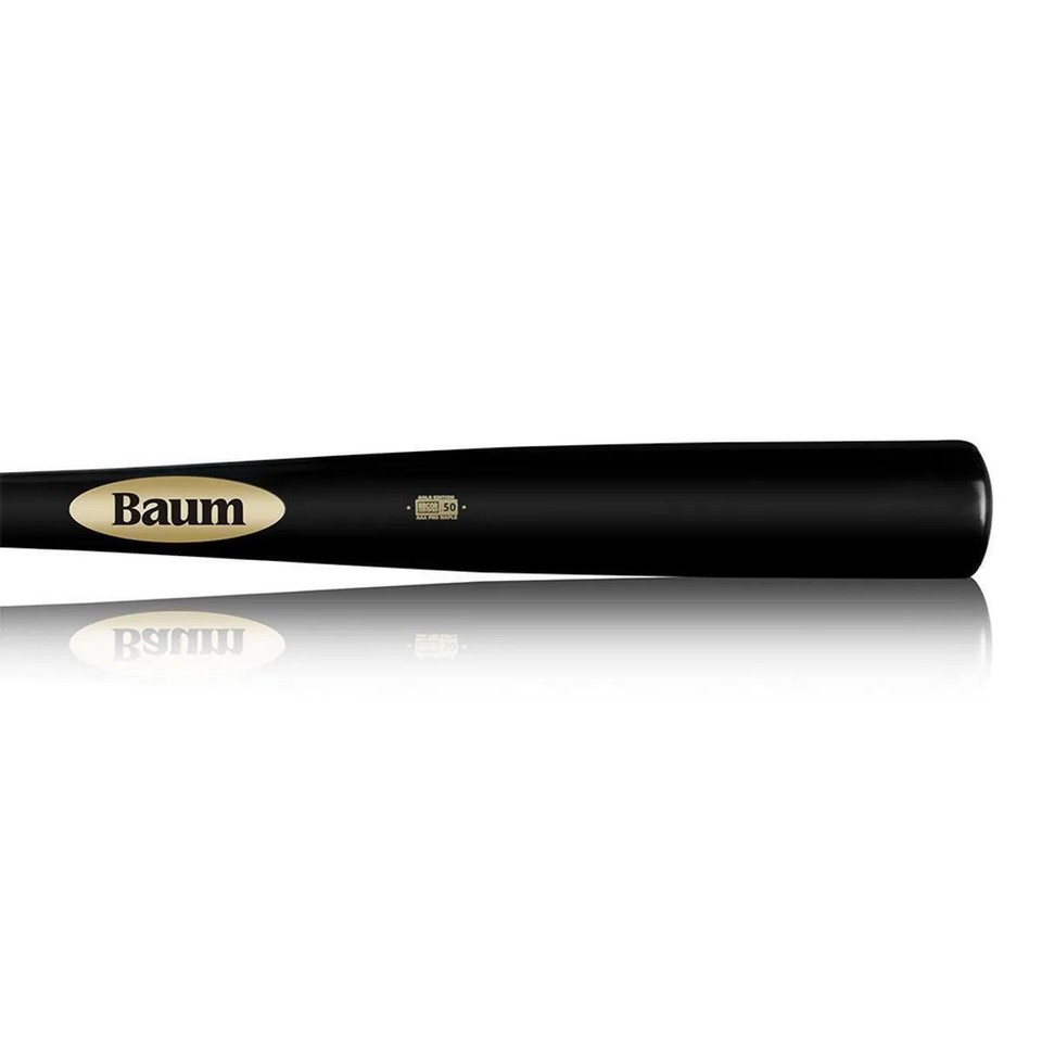 Baum Bat Maple Standard Gold Stock -3 Black Wood Baseball Bat ...