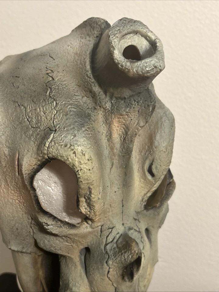 Green Alien Predator Skeleton Skull Creepy Scary Long Teeth Latex Mask ...