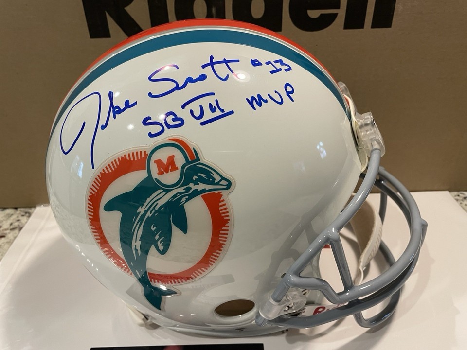Jake Scott signed Riddell Authentic Full Size Helmet Autograph SB MVP ...