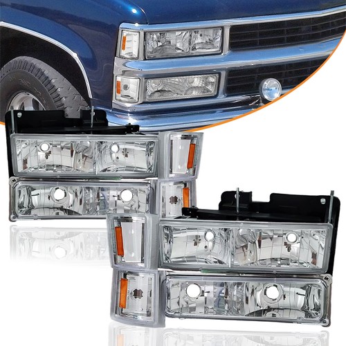 Headlights Assembly For 94-98 Chevy Silverado Tahoe C10 C/K 1500 2500 ...
