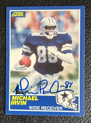 Michael Irvin Signed Autographed 1989 Score Rookie Card #18 Dallas ...