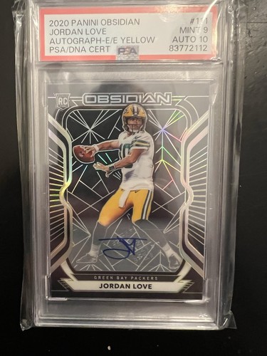 2020 PANINI OBSIDIAN JORDAN LOVE AUTO ELECTRIC ETCH YELLOW /25 PSA 9 ...