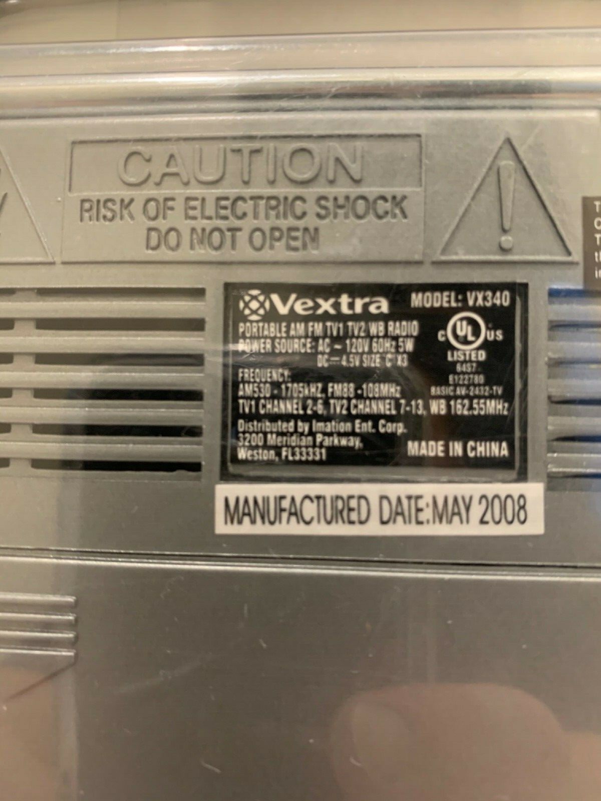 VEXTRA TV WEATHER BAND RADIO WITH AM/FM TUNER | eBay