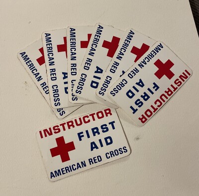 7 Quantity American Red Cross First Aid Instructor Sticker (Peel Back ...