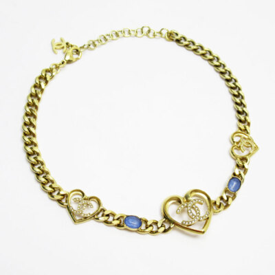 AUTH CHANEL NECKLACE COCO MARK METAL GOLD WOMEN'S NECK:36CM TOP W2.5XH2 ...