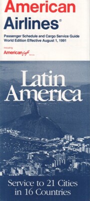 American Airlines timetable 1991/08/01 | eBay