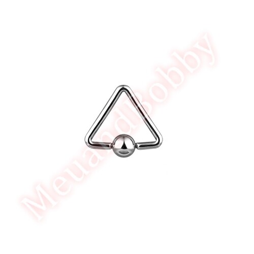 12G 12mm 5mm Triangle Captive Bar Ring Hoop Body Piercing Jewellery ...