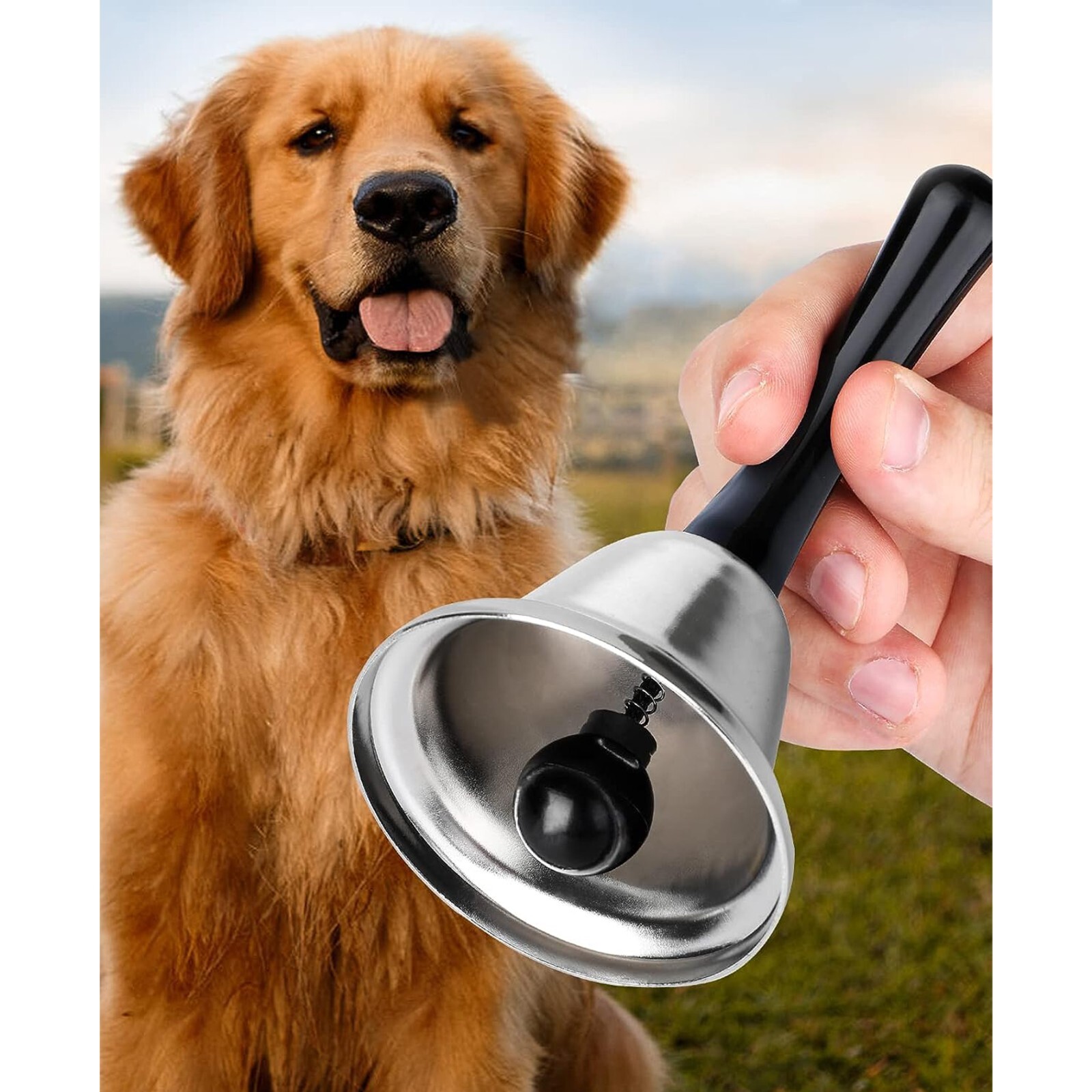 Call Bell Hand Held Silver Ringing Bell Reception Office Restaurant ...