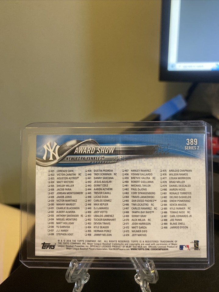 2018 Topps Checklist Giancarlo Stanton Aaron Judge Award Show (Stanton ...