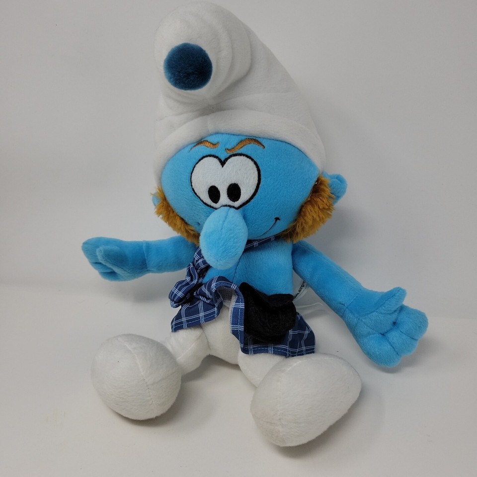 Smurfs Gutsy Smurf Plush Blue in Scottish Kilt 16” Nanco 2012 | eBay