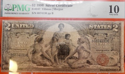 Fr.247 1896 $2 Two Dollar Silver Certificate "EDUCATIONAL NOTE" , PMG ...