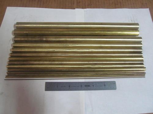 BRASS BARS, (RODS 360) ROUND, 15 SIZES, 1/16" TO 25/32", 12" LONG LATHE ...