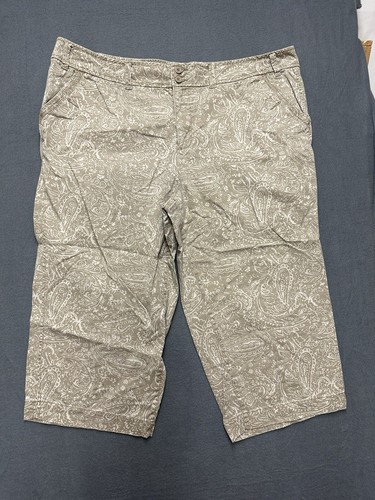 FADED GLORY beige paisley Stretch Capri Length Jeans Womans Plus Size ...