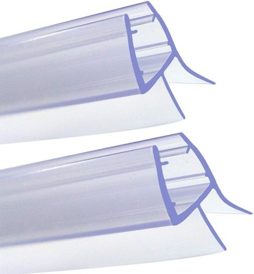 2x Rubber Plastic Shower Screen Seal Strip For 4-6mm Curved/Flat Glass ...