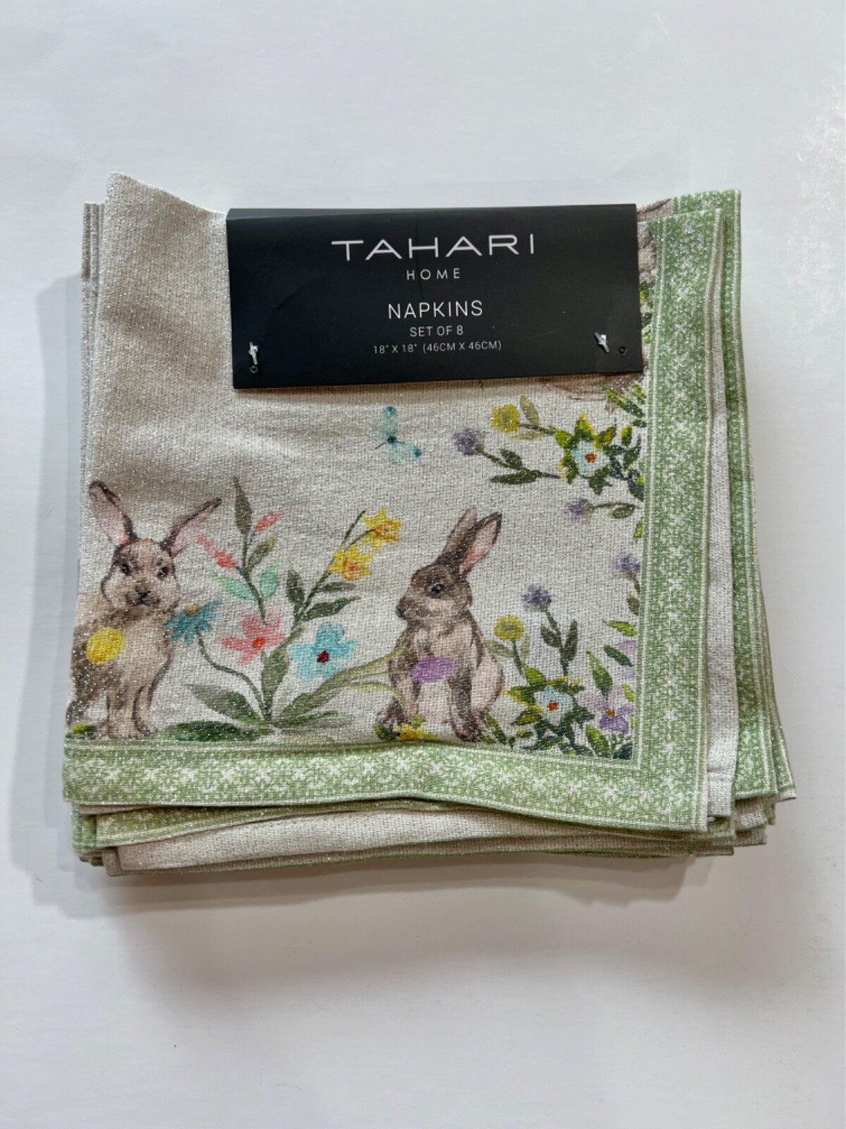 Set of 8 Tahari Home Dinner Cloth Napkins 18”x18” Easter Holiday NWT | eBay