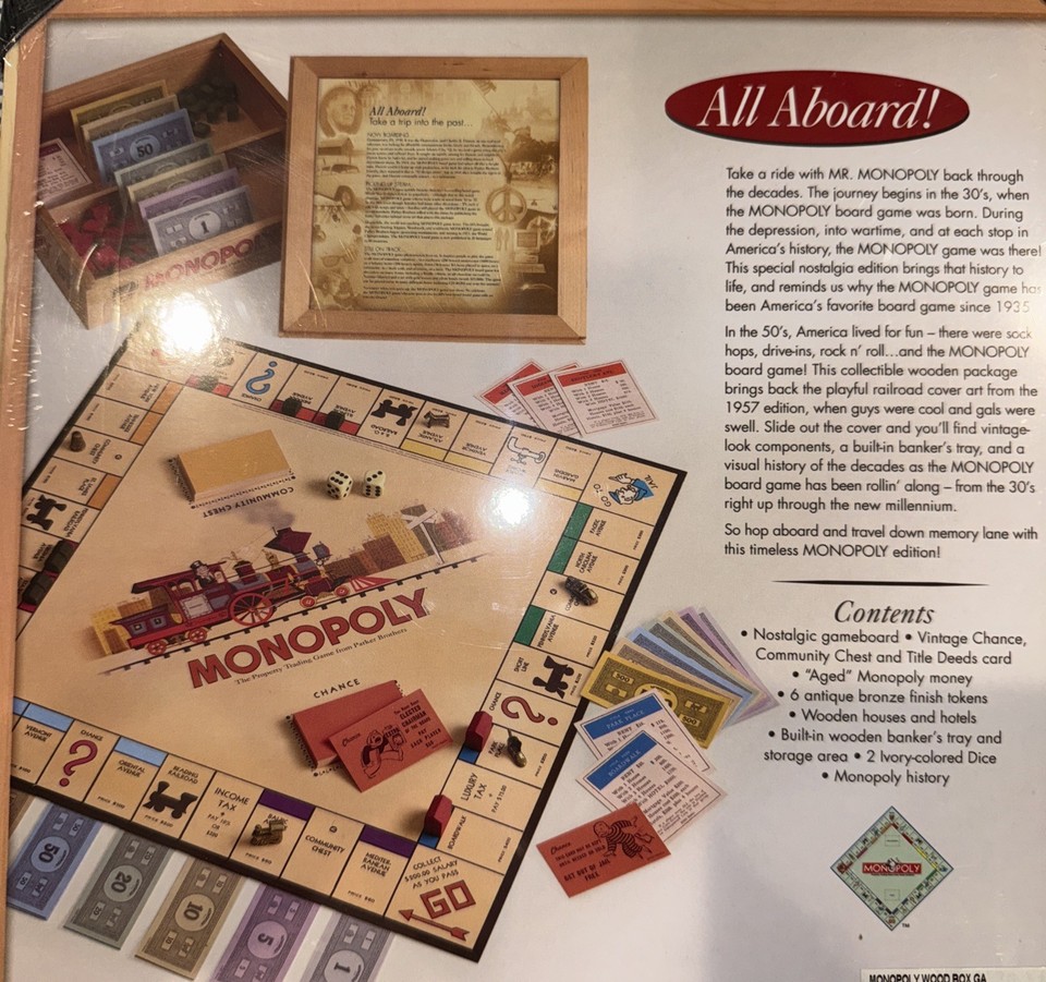 Nostalgia Edition Monopoly wood game box | eBay