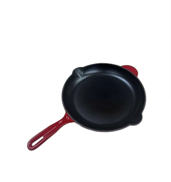 Enameled Cast Iron Skillet Frying Pan – Red or Blue | eBay