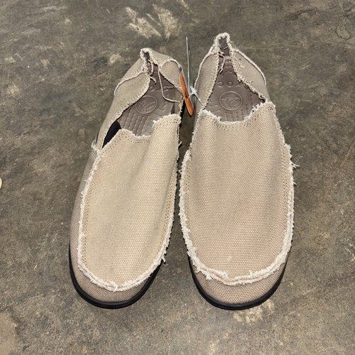 Crocs Santa Cruz Canvas Slip On Loafers 10128-261 Men 7 Women 9 Khaki ...