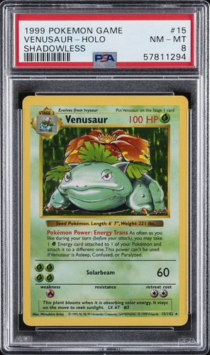 1999 POKEMON BASE SET SHADOWLESS #15 VENUSAUR-HOLO PSA 8 | eBay
