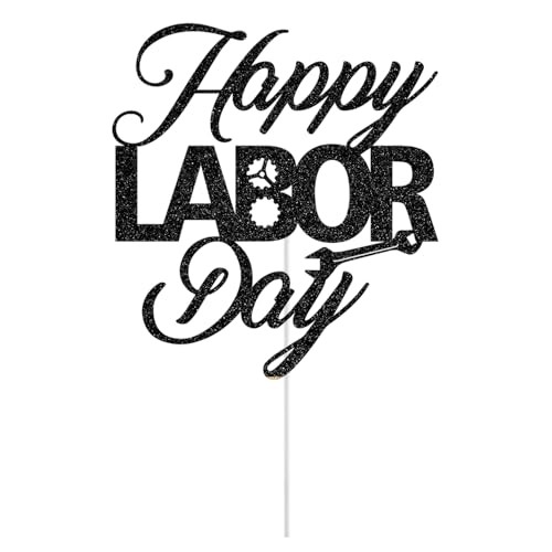 Happy Labor Day Cake Topper, Cheers for Labor Worker Party Decorations ...