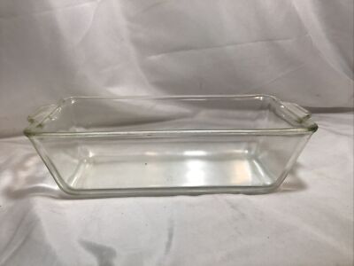 Vintage PYREX #214 Clear Glass Loaf Baking Dish D Q Large 10.5 x 6 x 3 ...