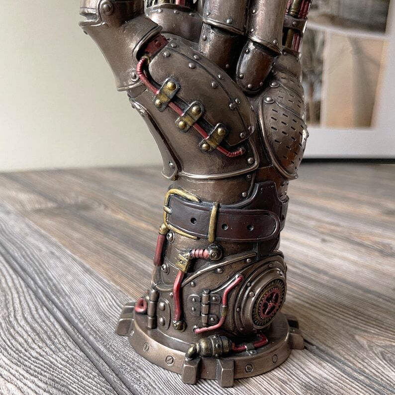 Handcrafted Steampunk Design Gauntlet Of Love Hand Statue Decor | eBay