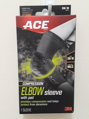 3M Ace Compression Elbow Sleeve With Pad Size SM/M. Support Mild. New ...