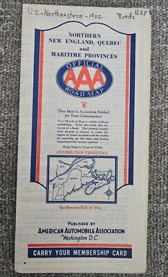 1932? AAA Northern New England/ Quebec/ Maritime Provinces Vintage Road ...